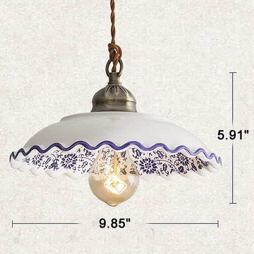 Blue and White Porcelain Bowl Pendants with a Piecrust Edge – my design42