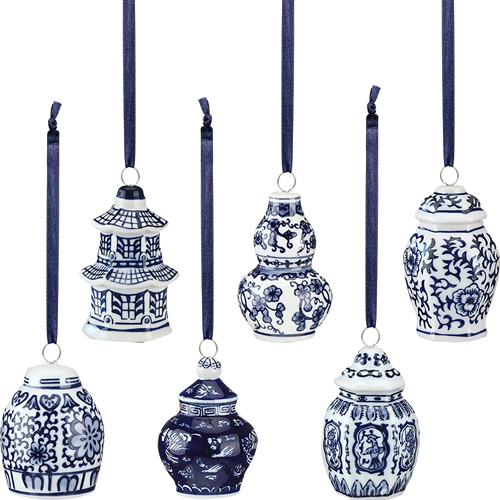 Miniature Blue and White Porcelain Pagoda Ornaments – my design42