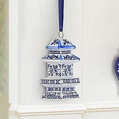 Miniature Blue and White Porcelain Pagoda Ornaments – my design42