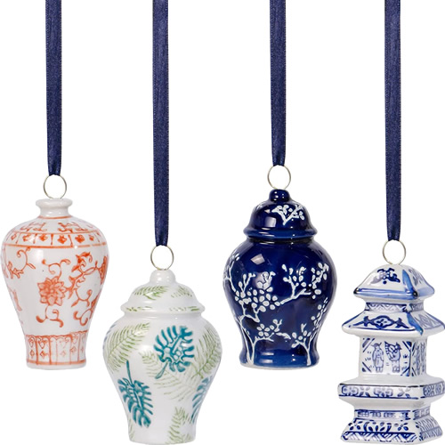 Miniature Blue and White Porcelain Pagoda Ornaments – my design42