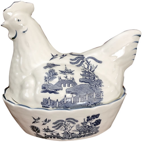 Whimsical Blue Willow Chickens – my design42