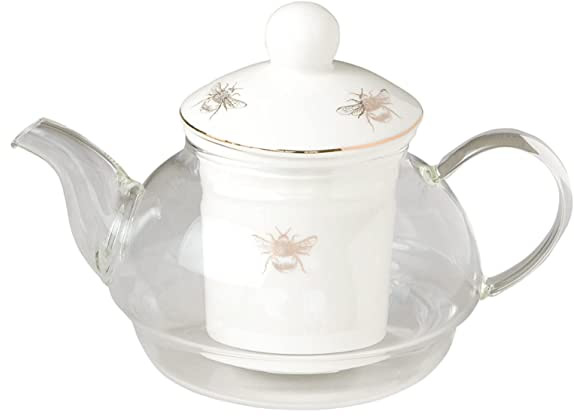 Grace Teaware Tea-for-One 5-Piece Glass Teapot and Porcelain Cup ...